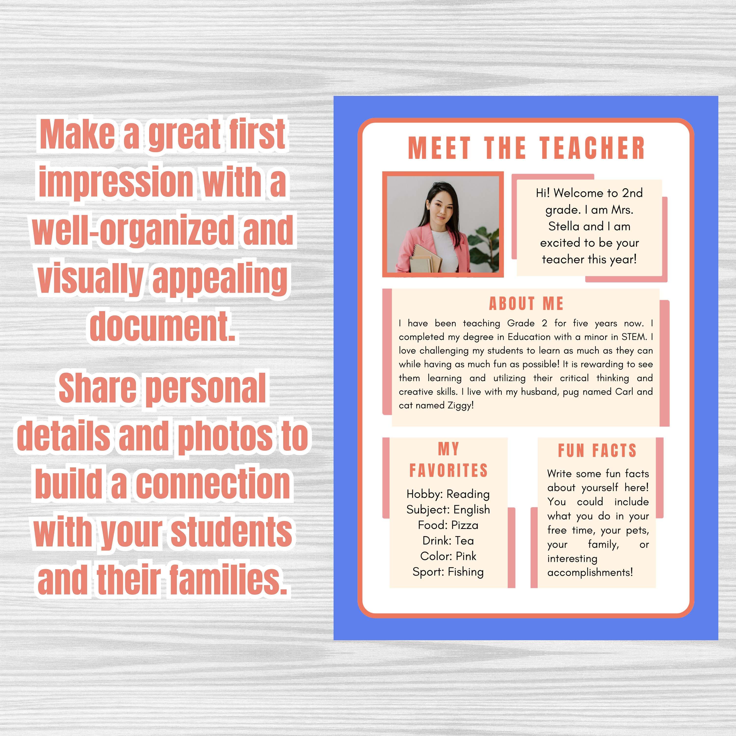 Editable Meet the Teacher Template: Back-to-school Introduction (canva ...