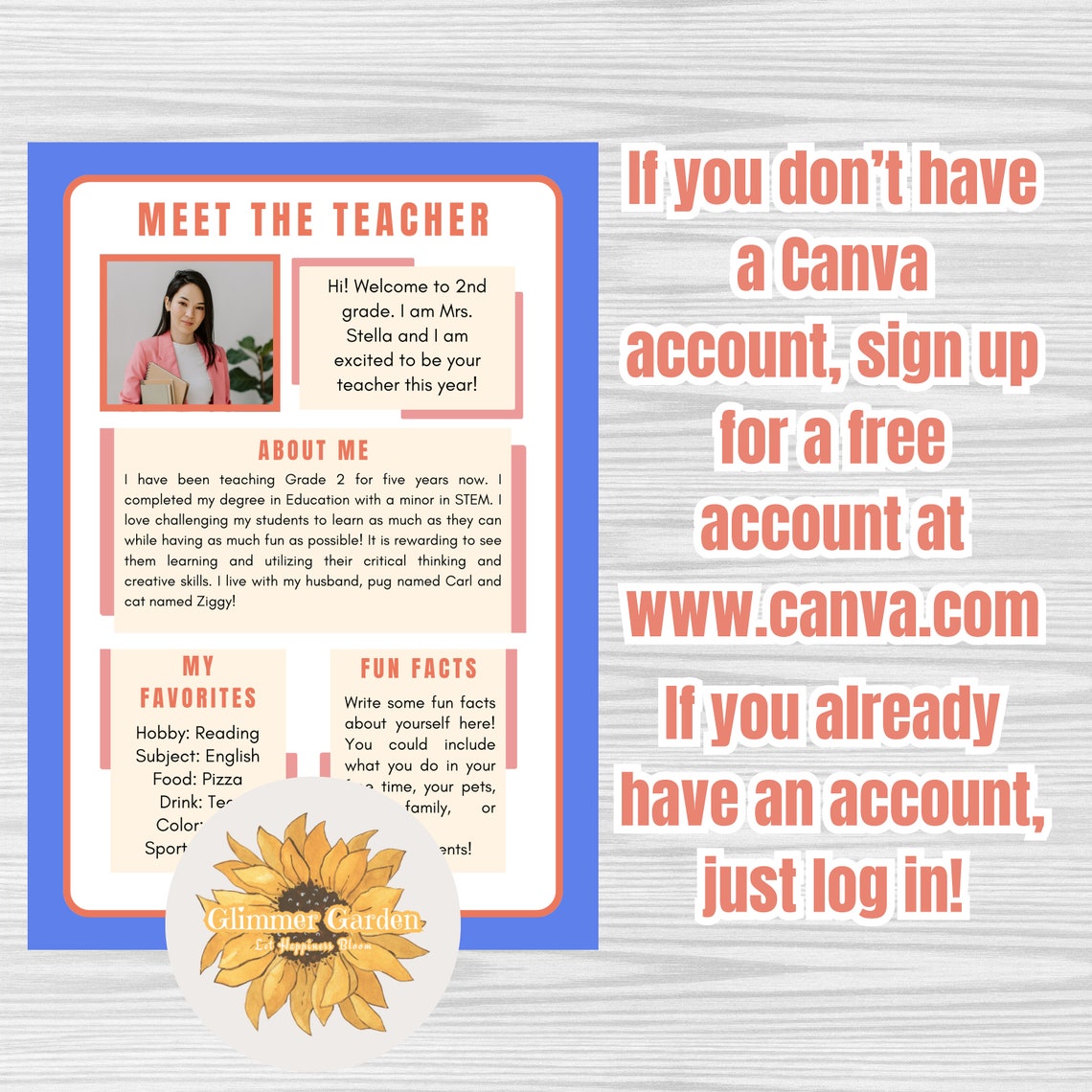 Editable Meet the Teacher Canva Template - Cute & Customizable Back-to ...