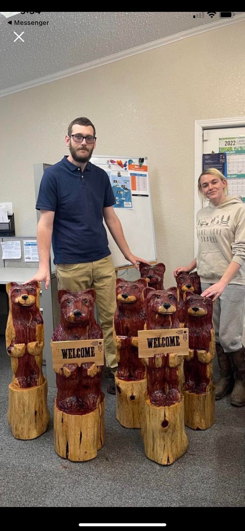 3ft Tall Cedar Welcome Bear, Chainsaw Carving FREE SHIPPING - Etsy