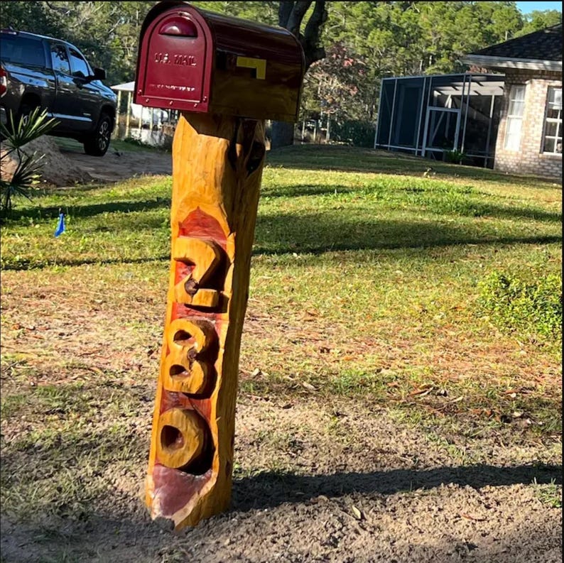 Mailbox Log Carving - Etsy