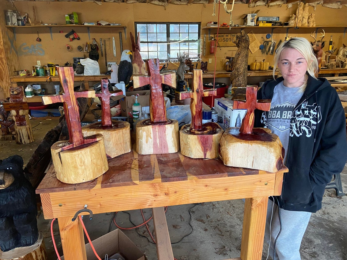 Cedar Crosses Chainsaw Carved - Etsy