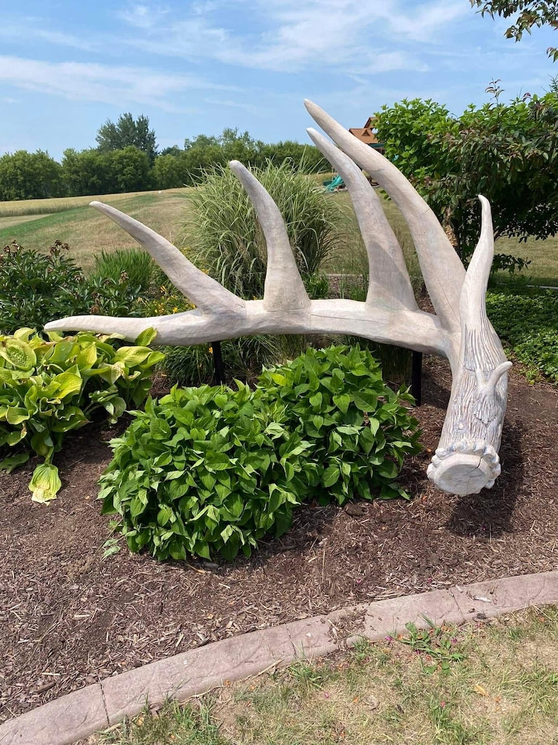 12ft Long Deer Antler Display (chainsaw Art) - Etsy