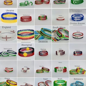 World Flag Bracelets - Etsy