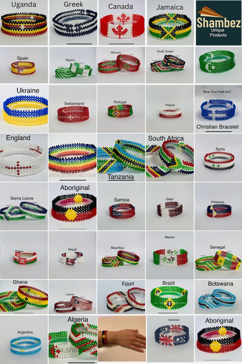 World Flag Bracelets - Etsy