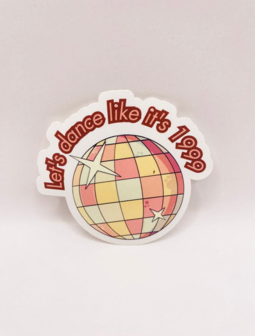 Retro Disco Ball Sticker | Let's Party Like It's 1999, Dancing, Dance ...