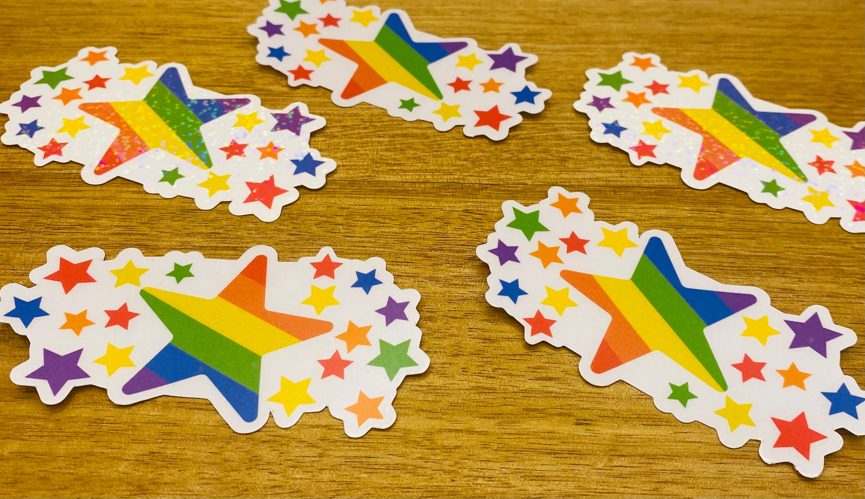 Rainbow Stars Sticker Rainbow Wall Sticker Pride LGBTQI - Etsy