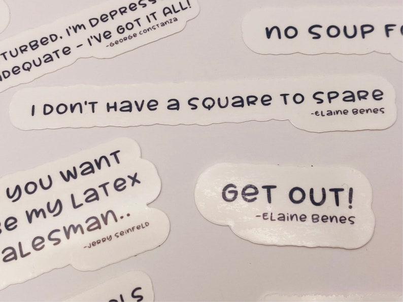 Seinfeld Famous Quotes 15 Stickers in Each Pack - Etsy