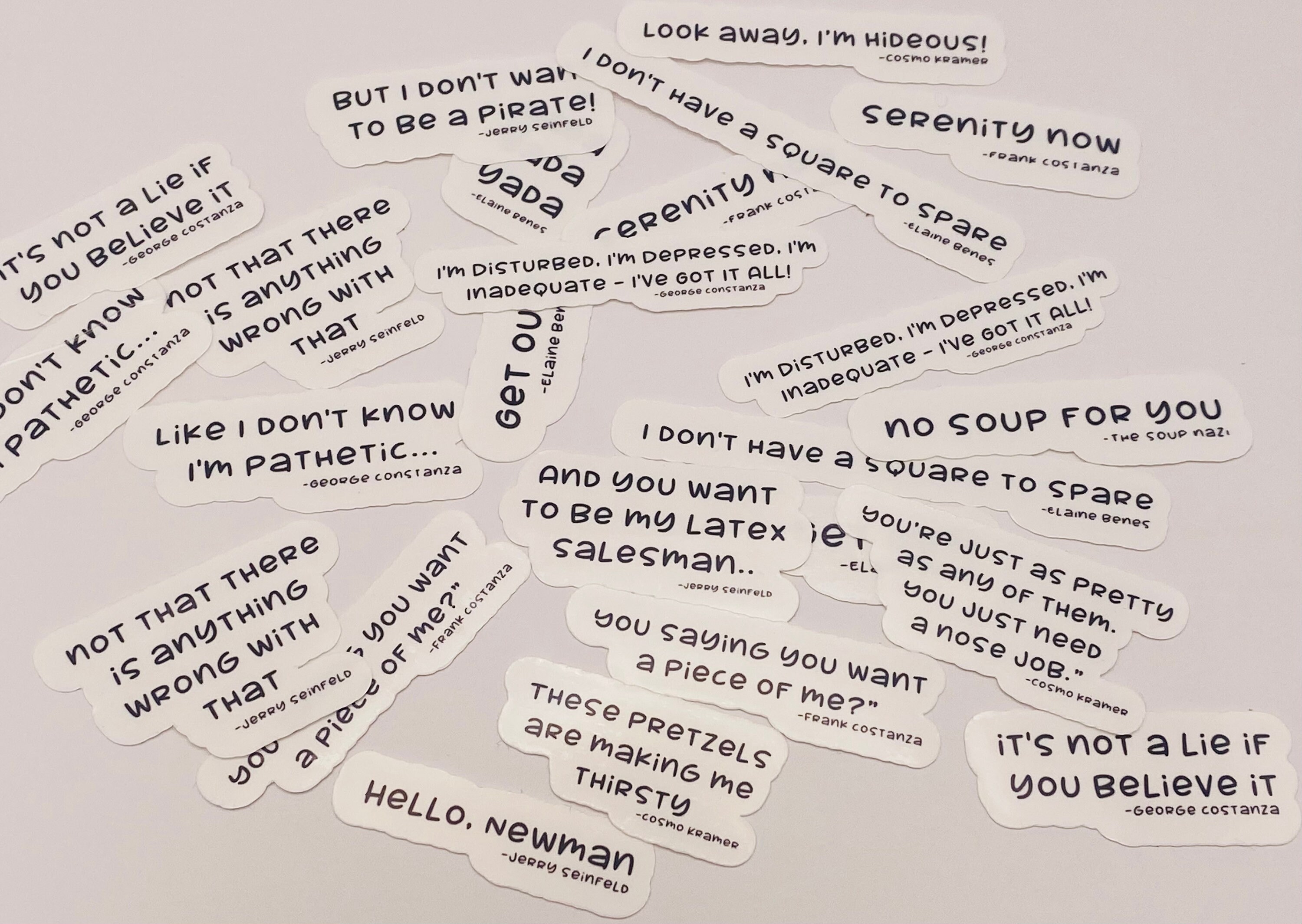 Seinfeld Famous Quotes 15 Stickers in Each Pack - Etsy