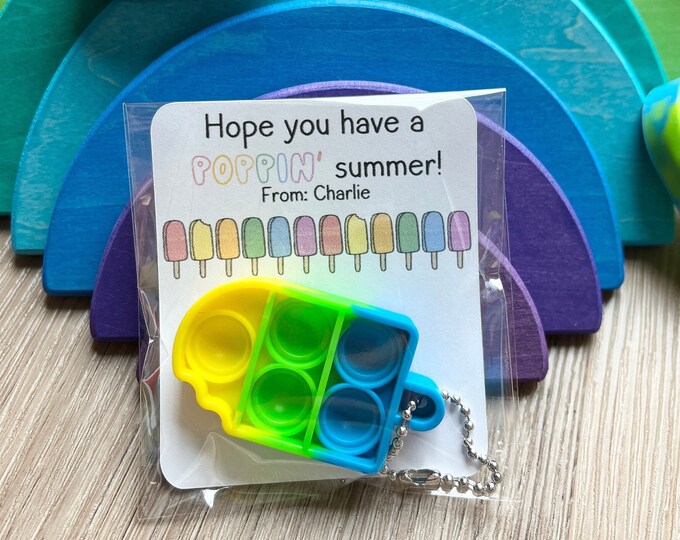 Kid Pop It Favor, End of School Gift, Last Day of School, Summer, End ...