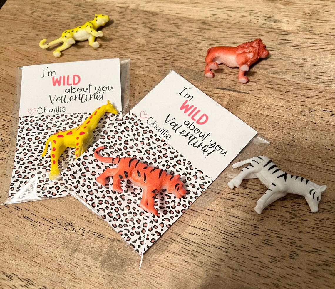 Valentine Favor, Wild About You, Candy Free, Treat Bag, Classroom Favor ...