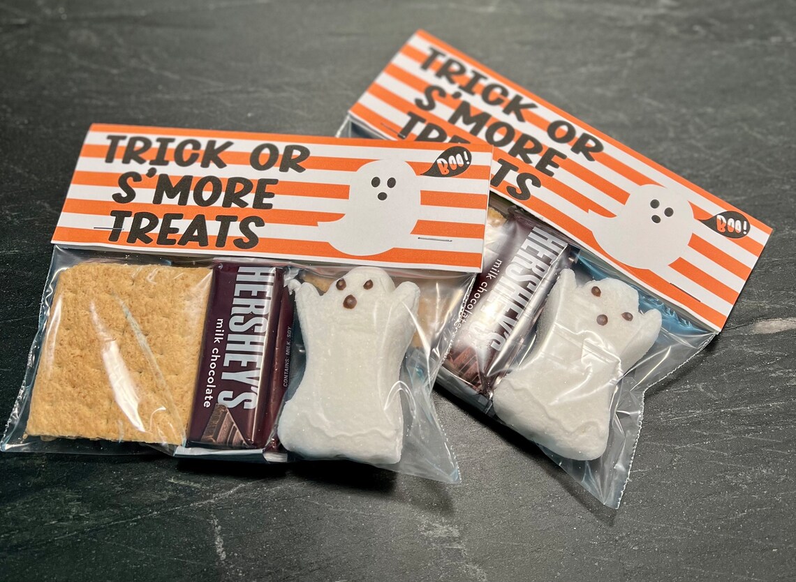 Printable Tag, Halloween, Smores, Ghost, Personalize, Halloween Favor ...