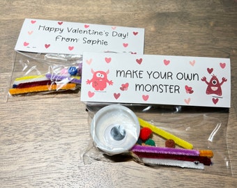 Valentine's Day Make Your Own Monster Printable Treat Favor Bag Topper ...