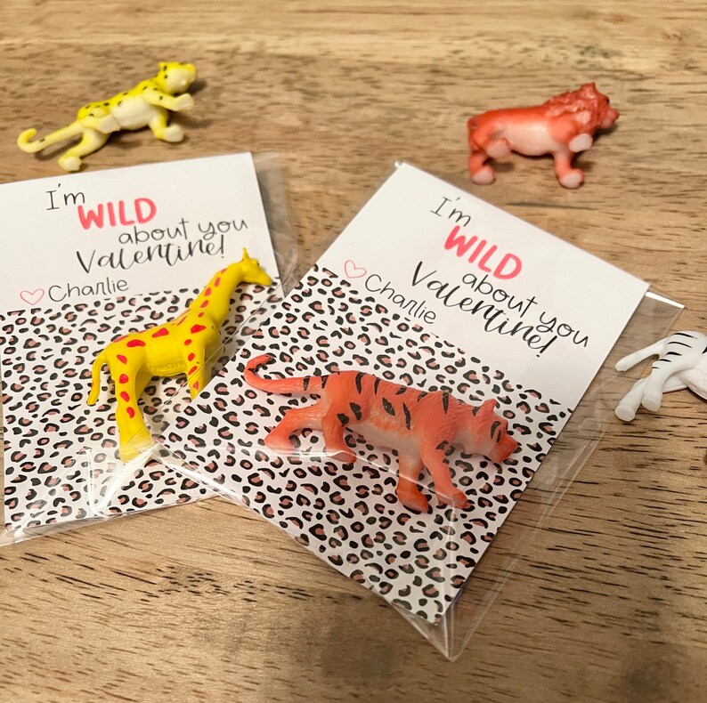 Valentine Favor, Wild About You, Candy Free, Treat Bag, Classroom Favor ...