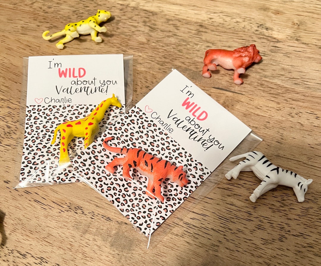 Valentine Favor, Wild About You, Candy Free, Treat Bag, Classroom Favor ...