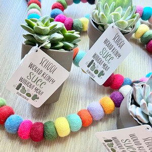 PRINTABLE TAG, Succulent, Teacher Appreciation Week, Teacher Thank You ...