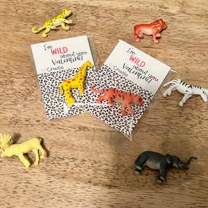 Valentine Favor, Wild About You, Candy Free, Treat Bag, Classroom Favor ...