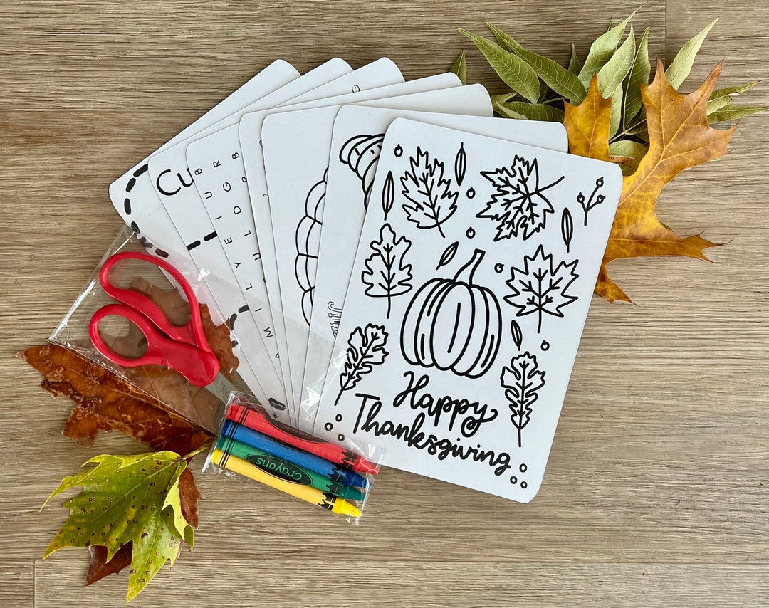 Thanksgiving, Kids Activity, Coloring, Activity Pack - Etsy
