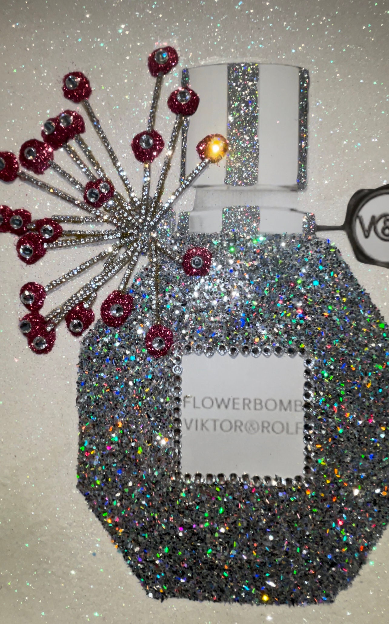 Perfume Wall Art, Crystal Rhinestone and Glitter Picture, Home Decor ...