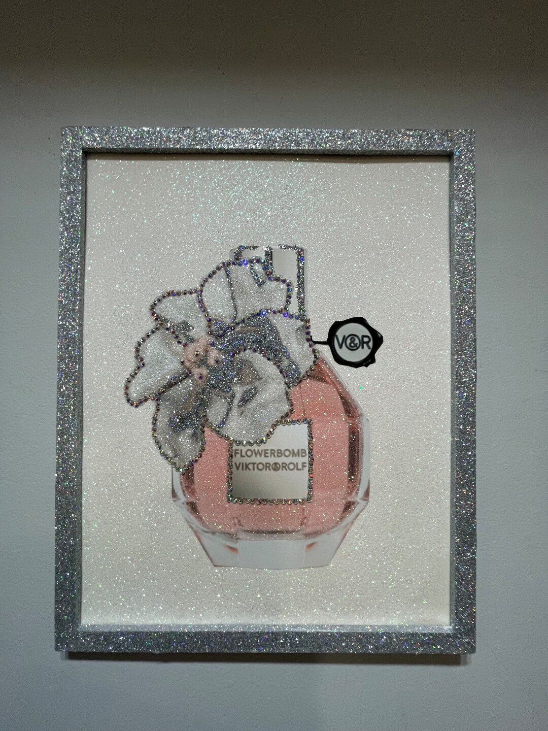 Perfume Wall Art, Crystal Rhinestone and Glitter Picture, Home Decor ...