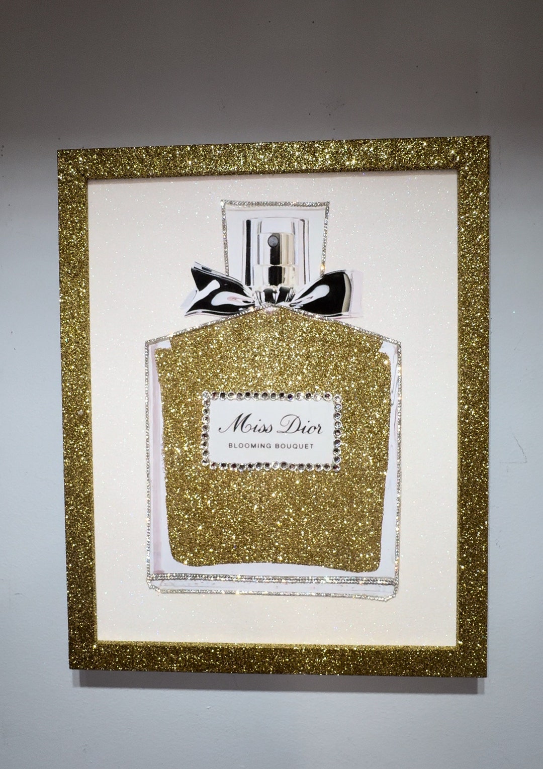 Perfume Wall Art, Crystal Rhinestone and Glitter Picture, Glamour Art ...