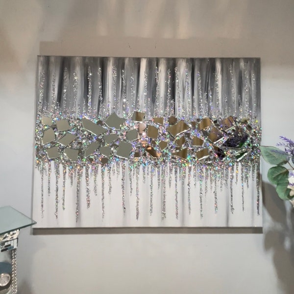 Glitter Painting on Canvas - Etsy