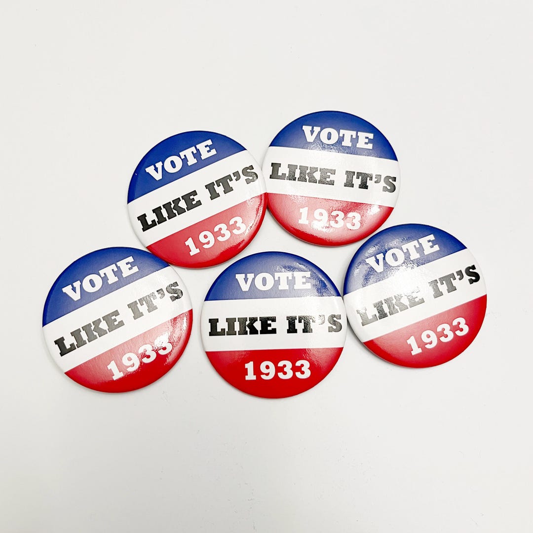 2.25 Round Buttons: Vote Like It's 1933 Pack of 5 - Etsy