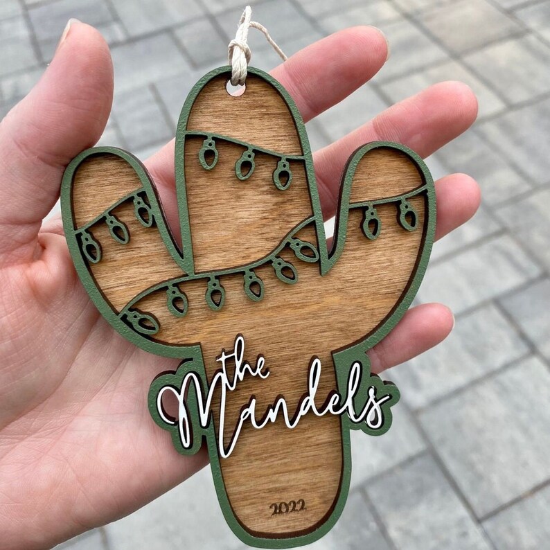 Cactus Christmas Ornament Personalized Tree Ornament - Etsy