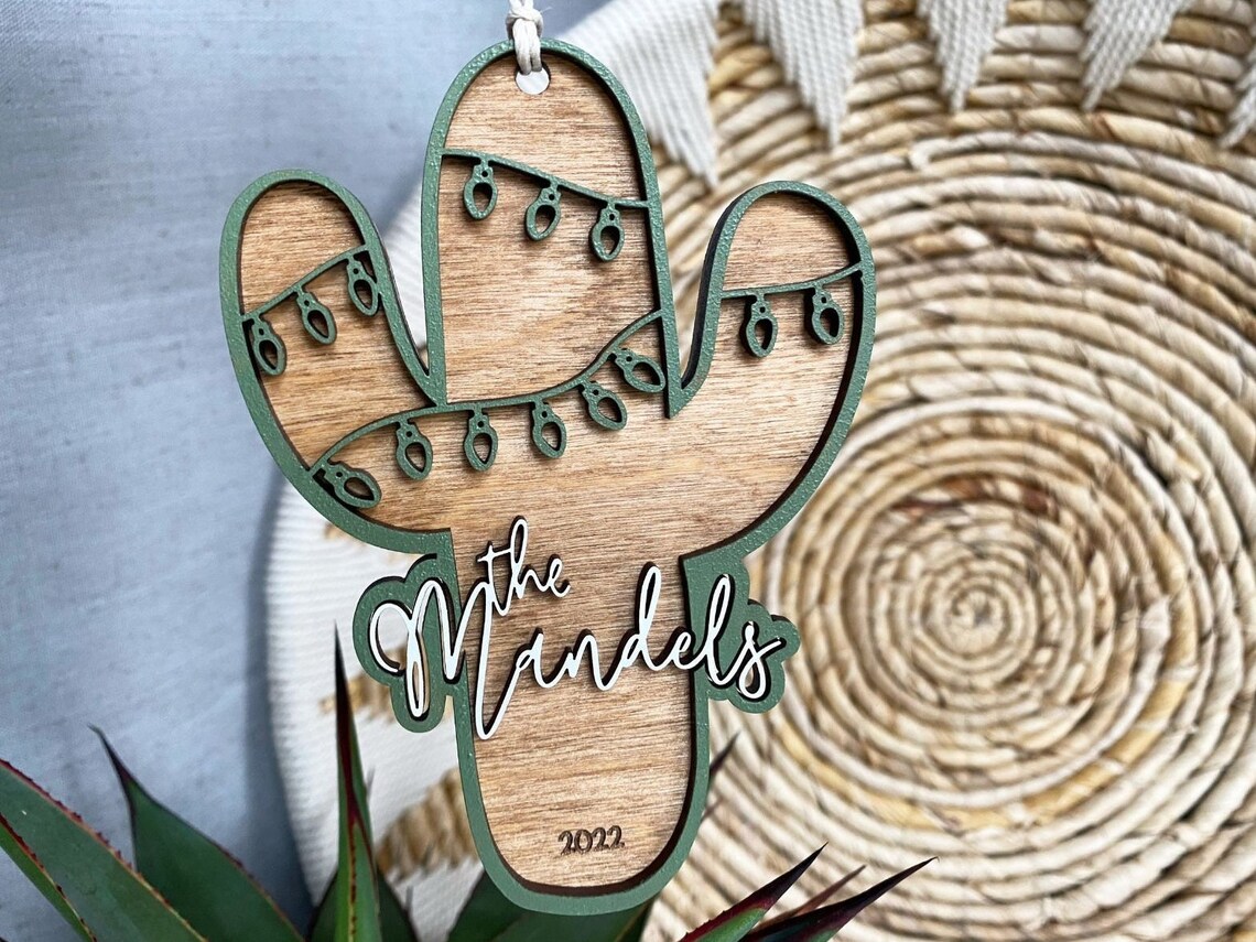 Cactus Christmas Ornament Personalized Tree Ornament - Etsy