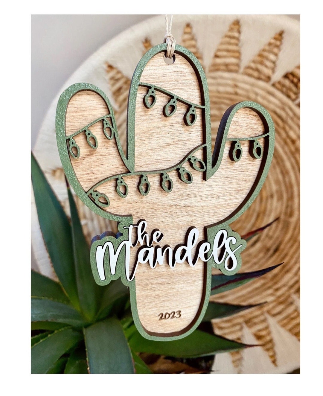 Cactus Christmas Ornament, Personalized Tree Ornament, Christmas Gift ...