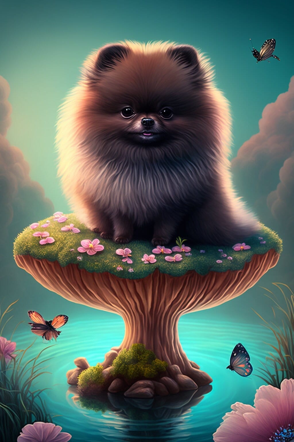 Pomeranian Digital Print Art Fantasy 3D Black - Etsy