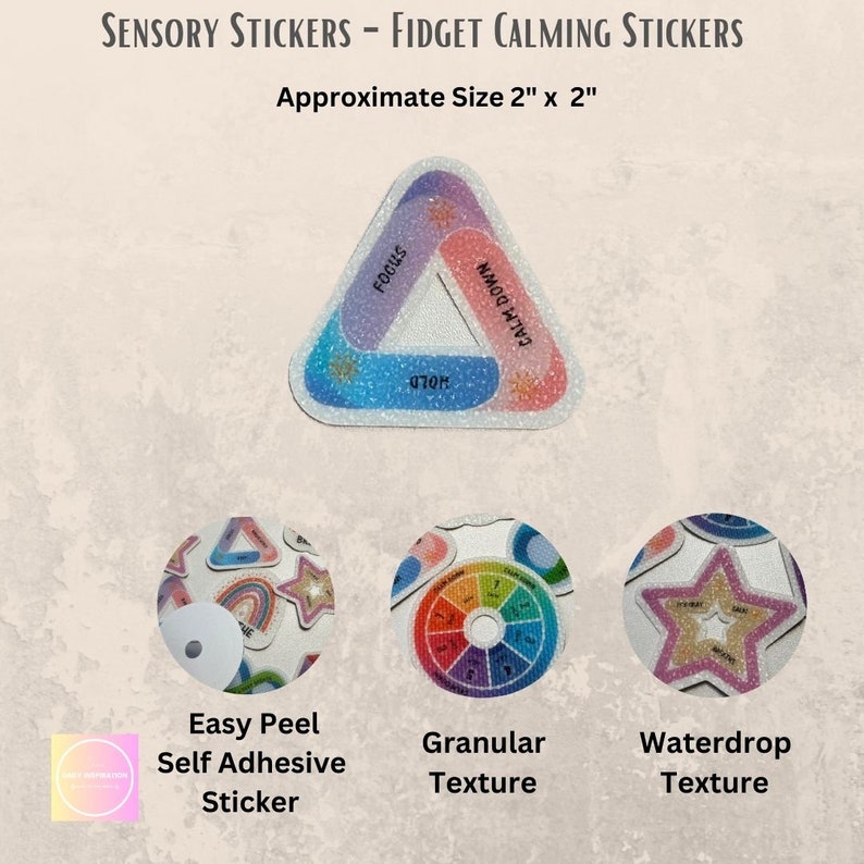 Calming Textured Sensory Stickers, Adhesives Fidget Textured Stickers ...