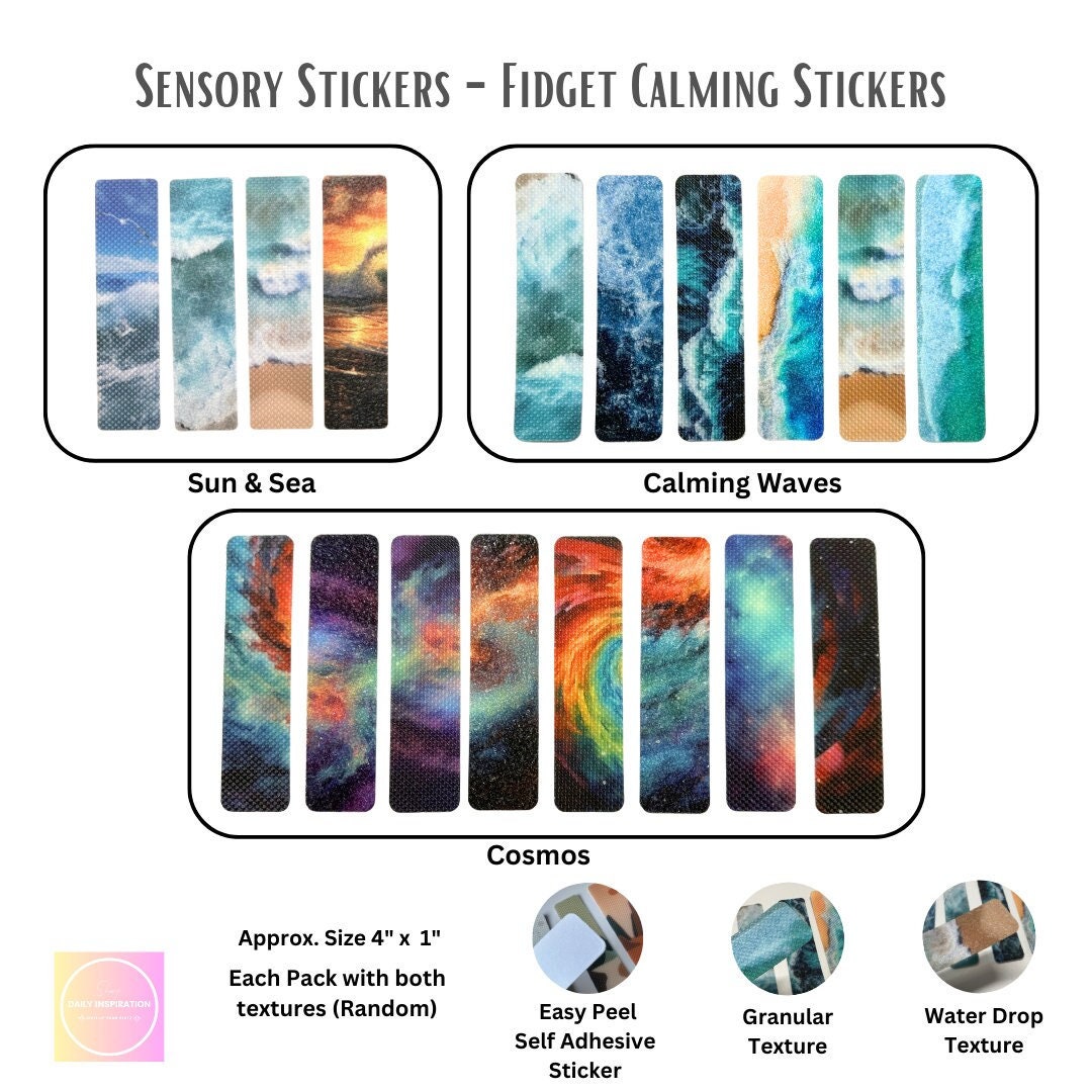 Textured Sensory Stickers, Adhesives Fidget Textured Strips, Anti ...