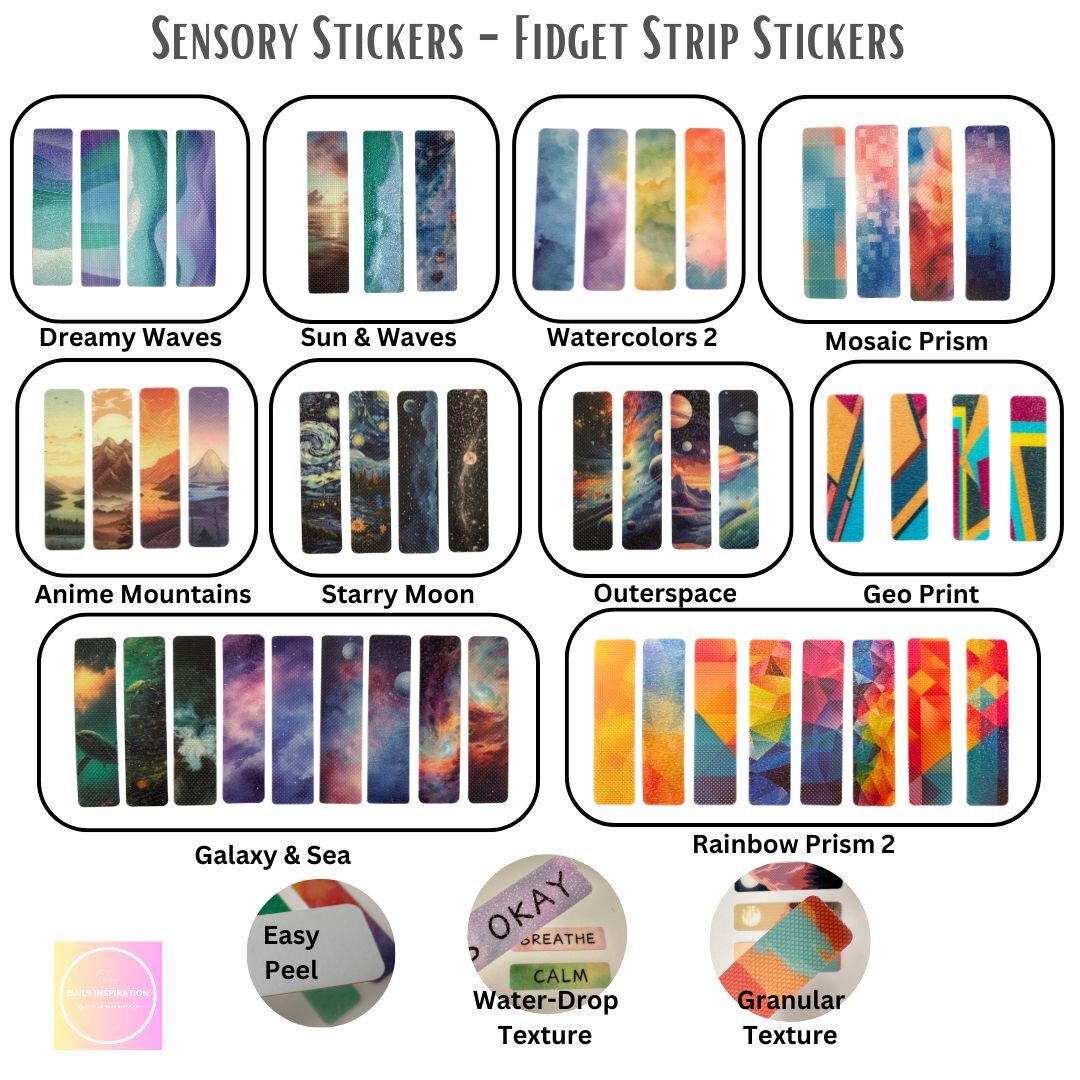 Textured Sensory Stickers, Adhesives Fidget Textured Strips, Anti ...