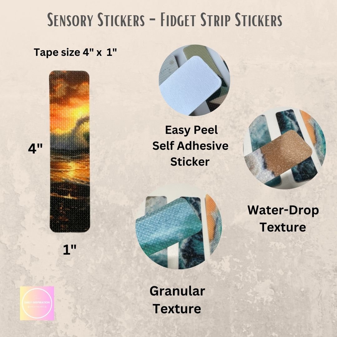 Textured Sensory Stickers, Adhesives Fidget Textured Strips, Anti ...