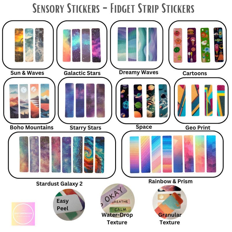 Sensory Sticker Calm Strip - Etsy
