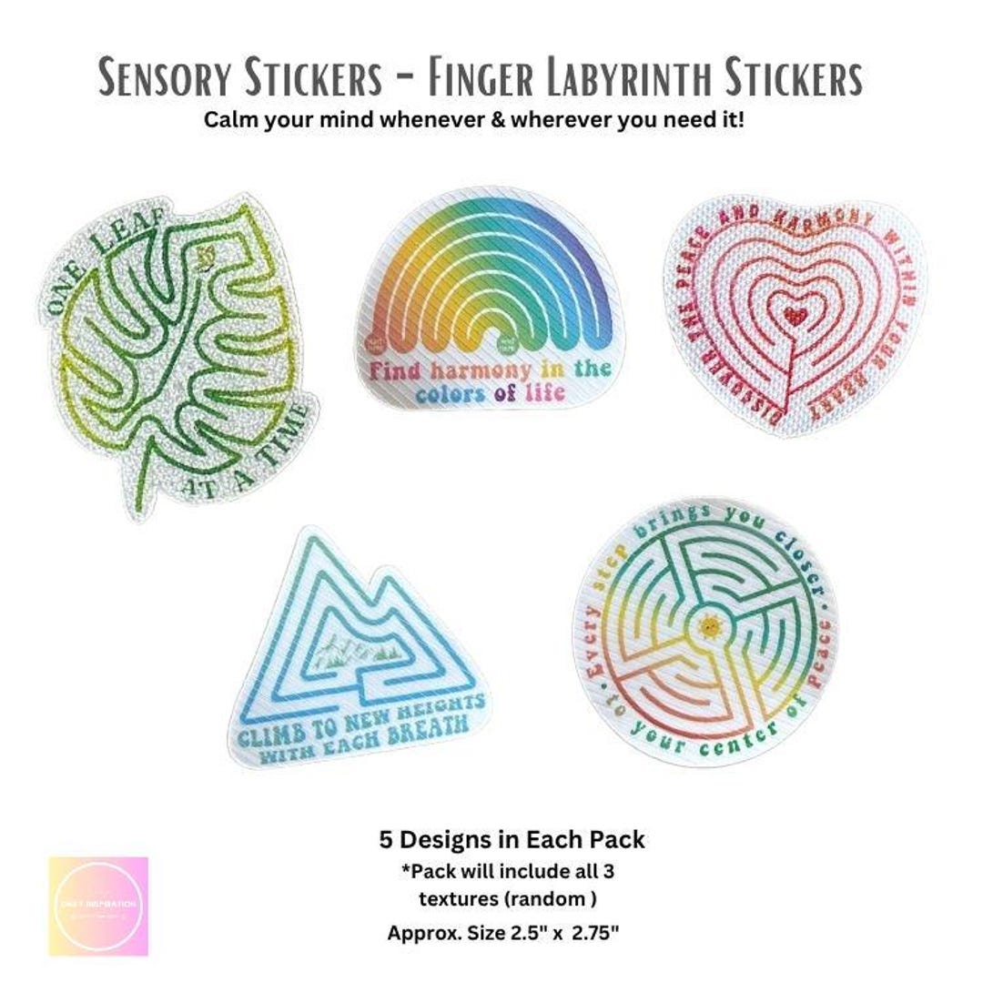 Finger Labyrinth Textured Sensory Stickers, Adhesives Fidget Stickers ...