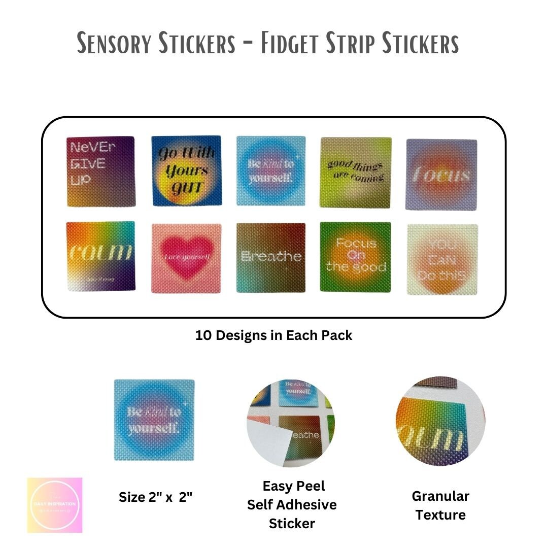 Textured Sensory Stickers, Adhesives Fidget Textured Strips, Anti ...