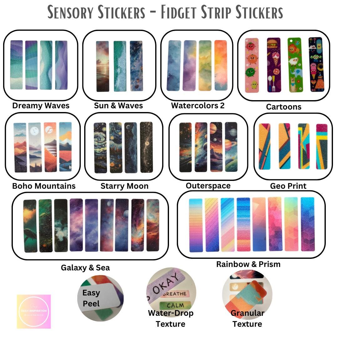 Textured Sensory Stickers, Adhesives Fidget Textured Strips, Anti ...