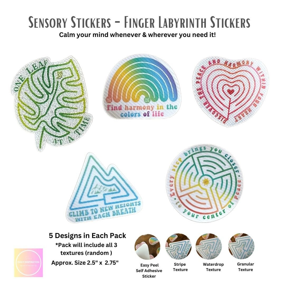 Finger Labyrinth Textured Sensory Stickers, Adhesives Fidget Stickers ...