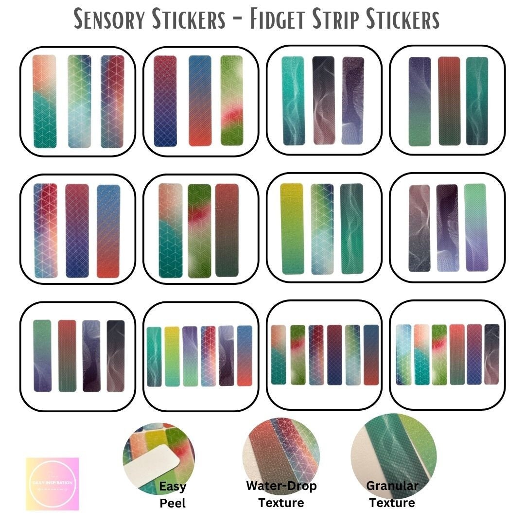 Textured Sensory Stickers, Adhesives Fidget Textured Strips, Anti ...