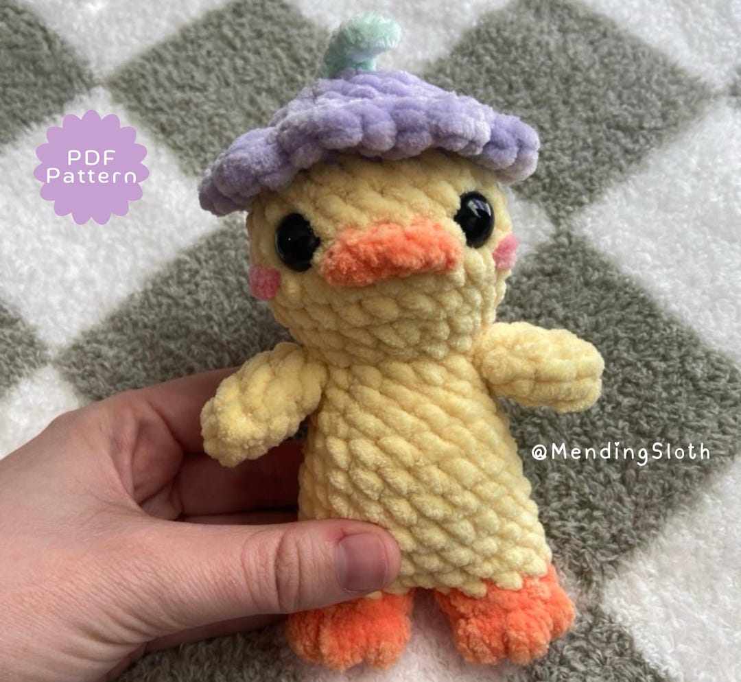 Little Duck With a Flower Pluck PDF Pattern, No-sew, Duck With a Hat ...