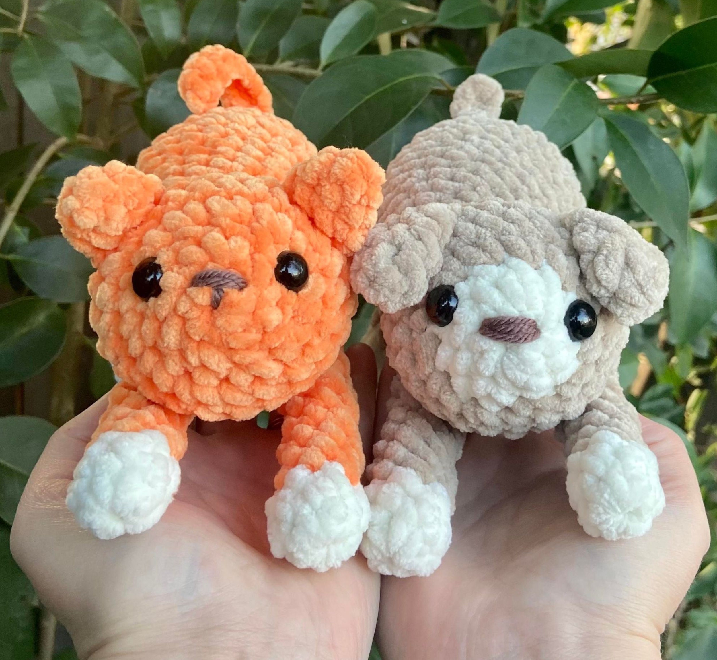 Playful Pets Pattern PDF 2-in-1 No Sew Puppy and Kitty With Ball and ...