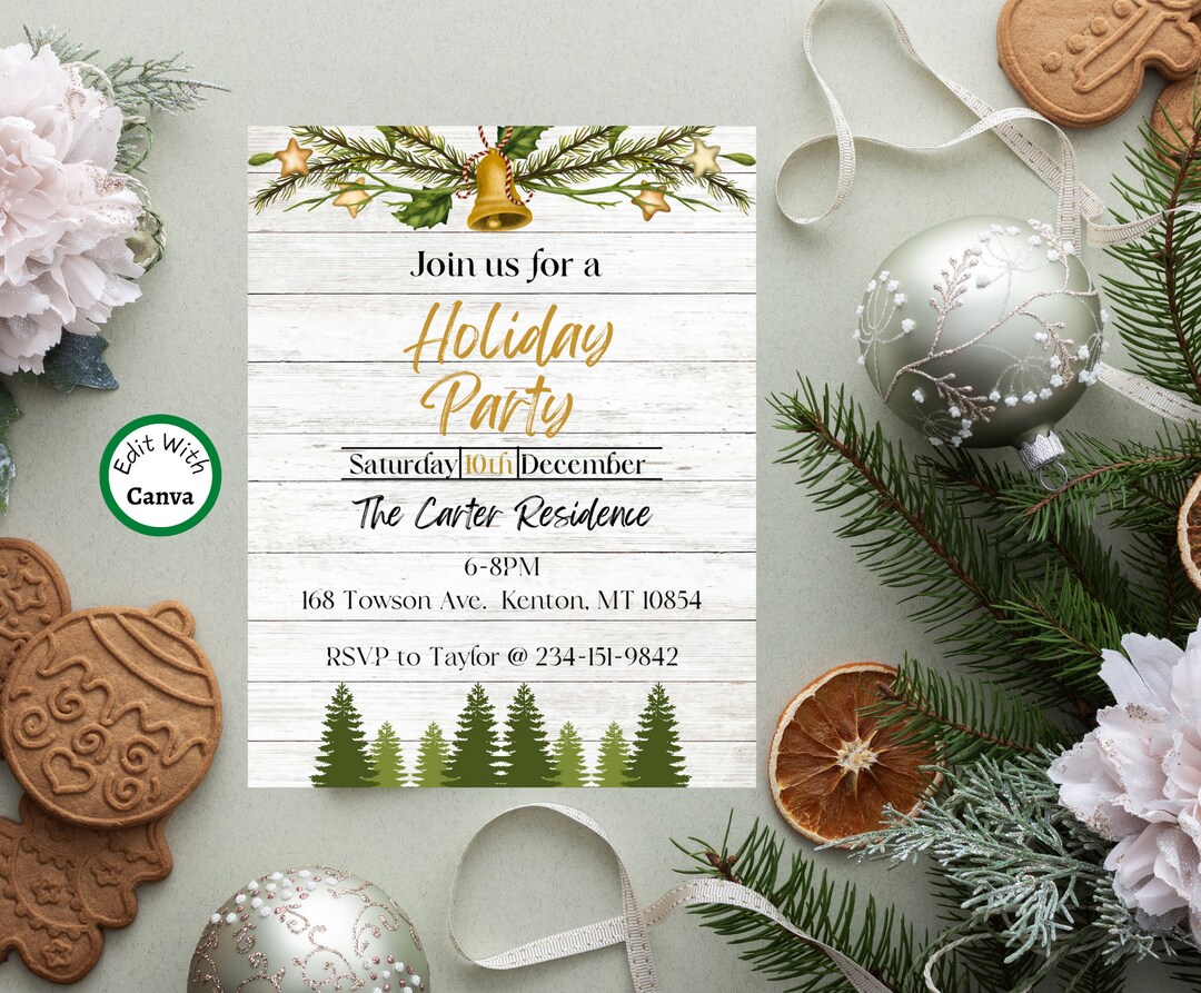 Editable Holiday Party Invitation Holiday Party Invite - Etsy Canada