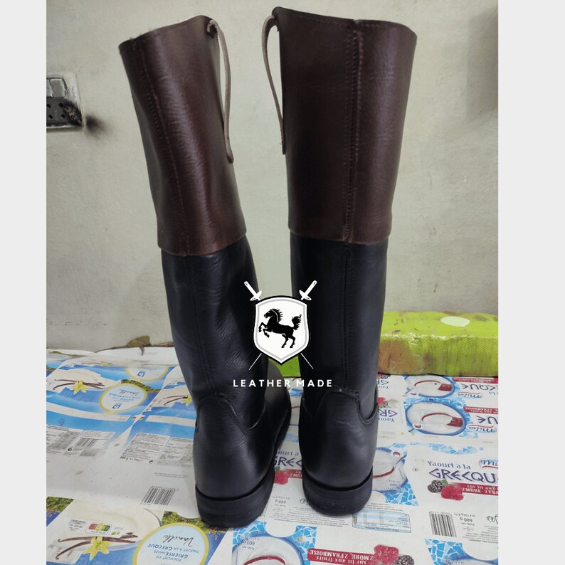 Handmade Leather Colonial Riding Boots: Black & Brown, US Size 5-15 - Etsy