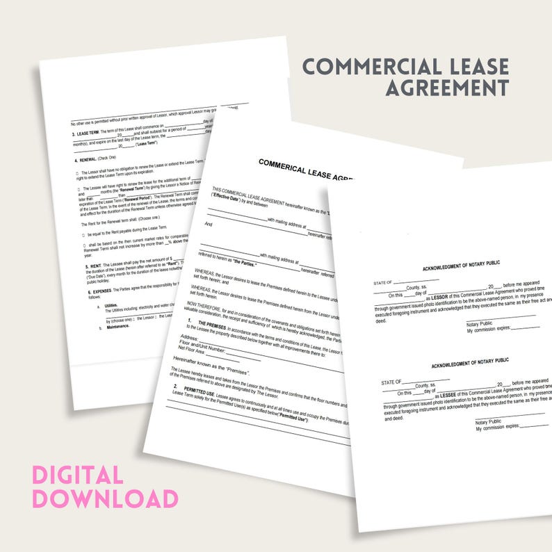 Commerical Lease Agreement, Owner Lease, Landlord Commerical Space ...