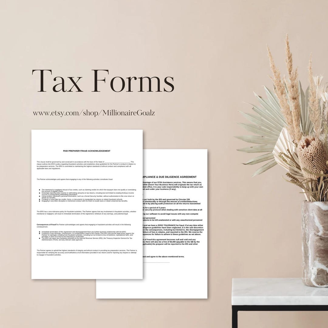 Tax Office Intake Forms for Tax Pros, Editable Tax Forms Bundle, Tax ...