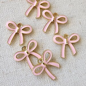 Pink Bow Charm for Jewelry Making Bow Charm Stanley Tumbler Charm ...