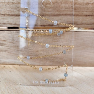 Gold Aquamarine Chain Permanent Jewelry Real Aquamarine Chain - Etsy