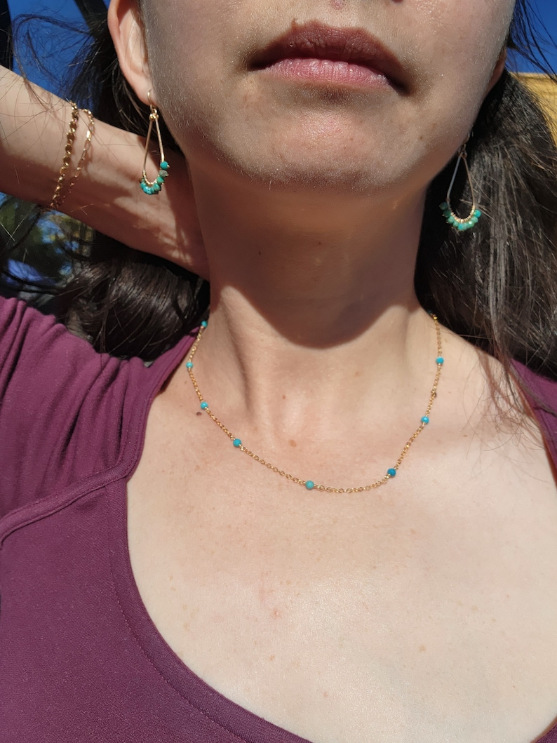 14K Gold Filled Permanent Jewelry Chain Turquoise Chain - Etsy