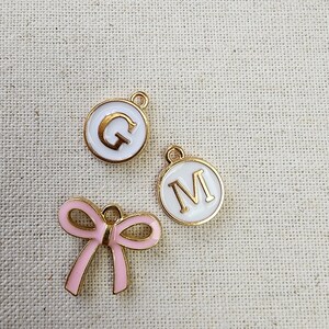 Pink Bow Charm for Jewelry Making Bow Charm Stanley Tumbler Charm ...